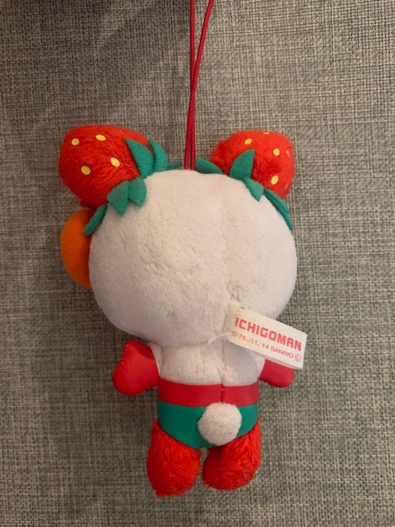 RARE Hello Kitty Ichigoman Strawberry Mascot Charm, Hobbies & Toys ...