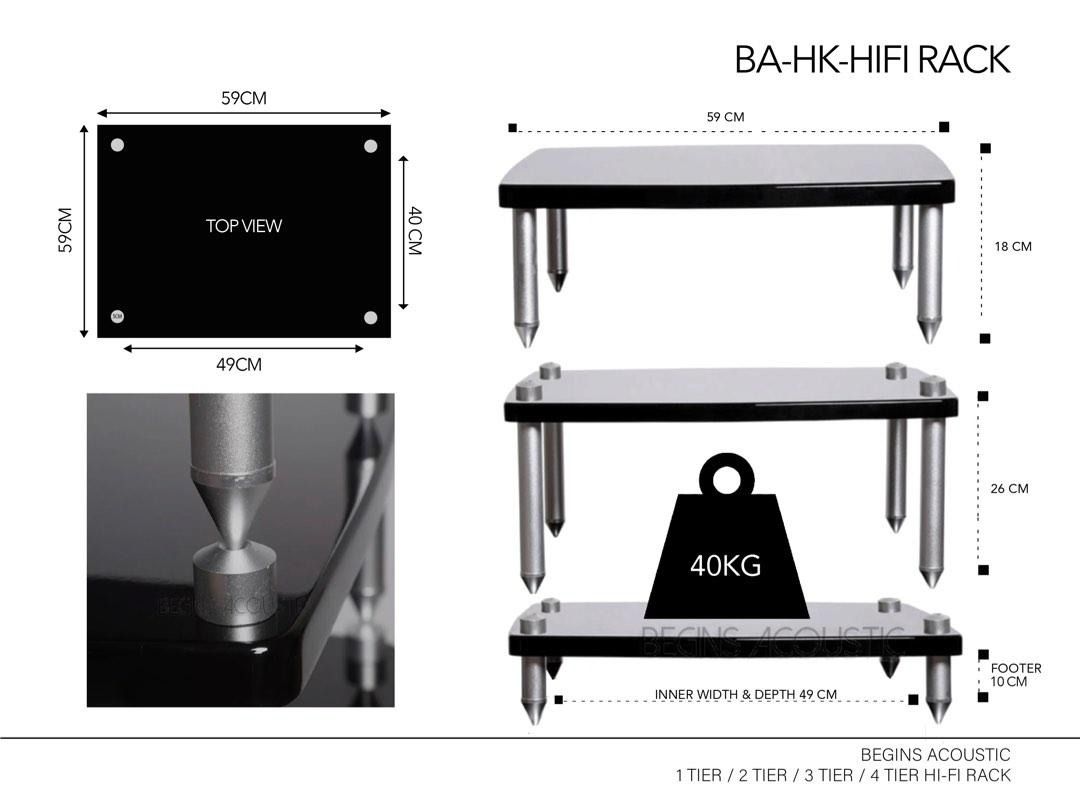 Ready Stock - BA-HK2T 2 Tier Hi-Fi Rack Module System / Audio Visual ...
