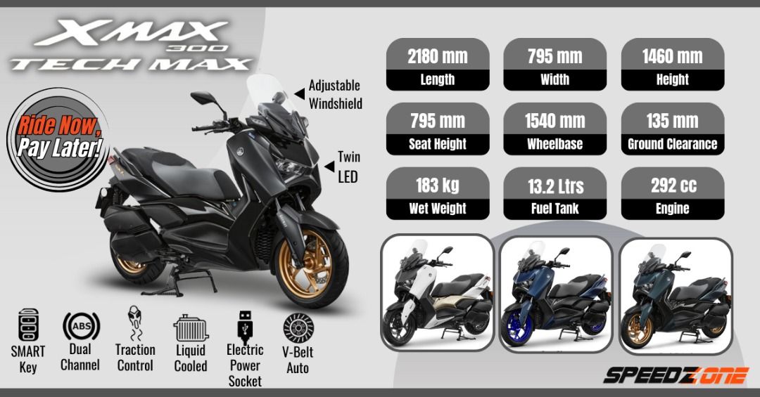 READY STOCKS! 2023 New Yamaha Xmax 300 Tech Max / XMAX300 Tech Max - 2A ...