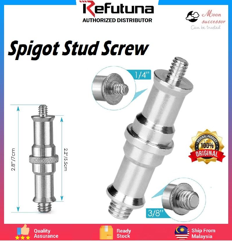 Refutuna 1/4" to 3/8" Spigot Stud Screw Tripod Adapter Camera Flash ...