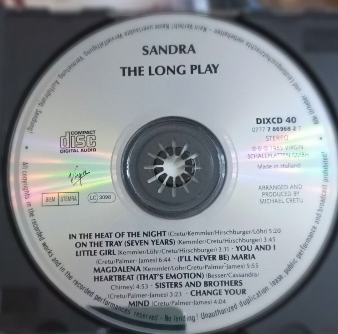 Sandra - The Long play CD, 興趣及遊戲, 音樂、樂器 & 配件, 音樂與媒體 - CD 及 DVD - Carousell