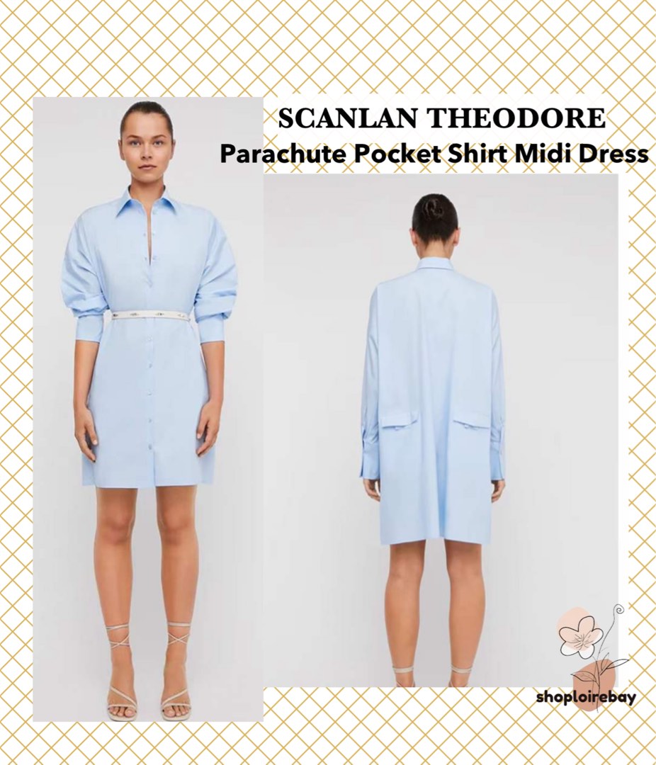 scanlan Theordore Parachute Pocket Shirt Midi Dress blue, Women's ...