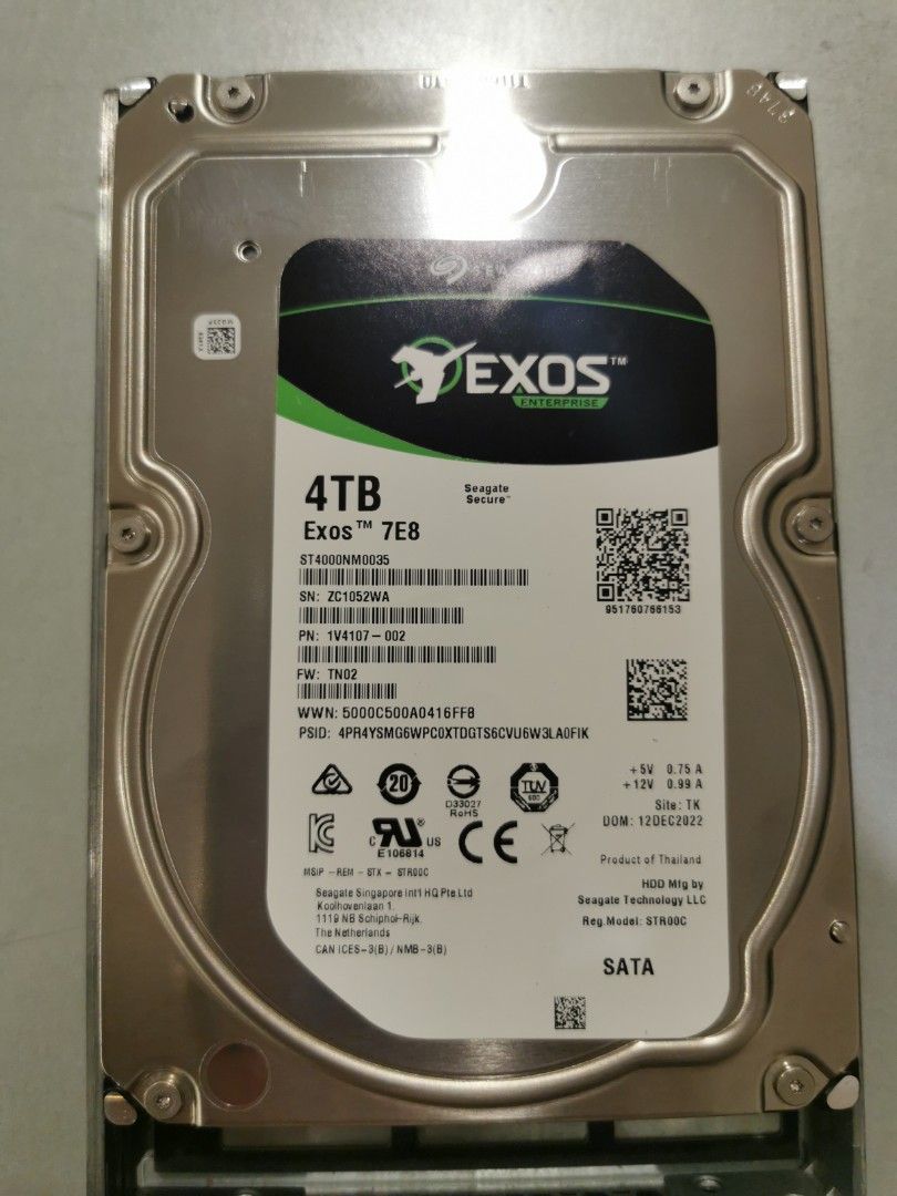 Seagate Enterprise EXOS 7E8 3.5'' HDD CMR 4TB 7200 RPM 512n SAS 12Gb/s ...