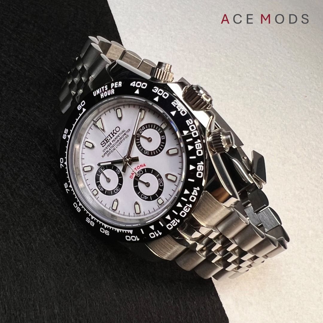 Seiko Mod Daytona White Dial, Men's Fashion, Watches & Accessories ...