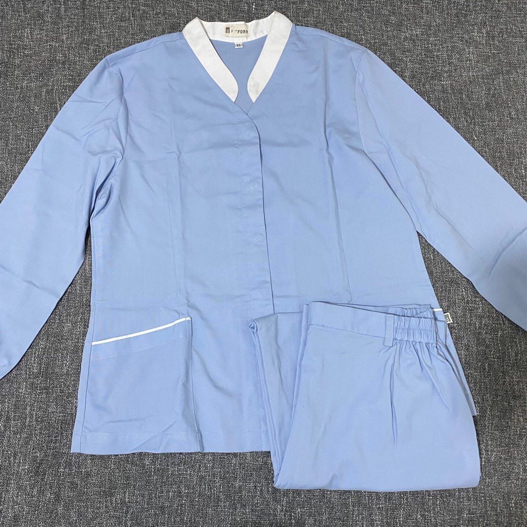 Seragam sus nanny suster art babysitter one set light blue panjang on ...