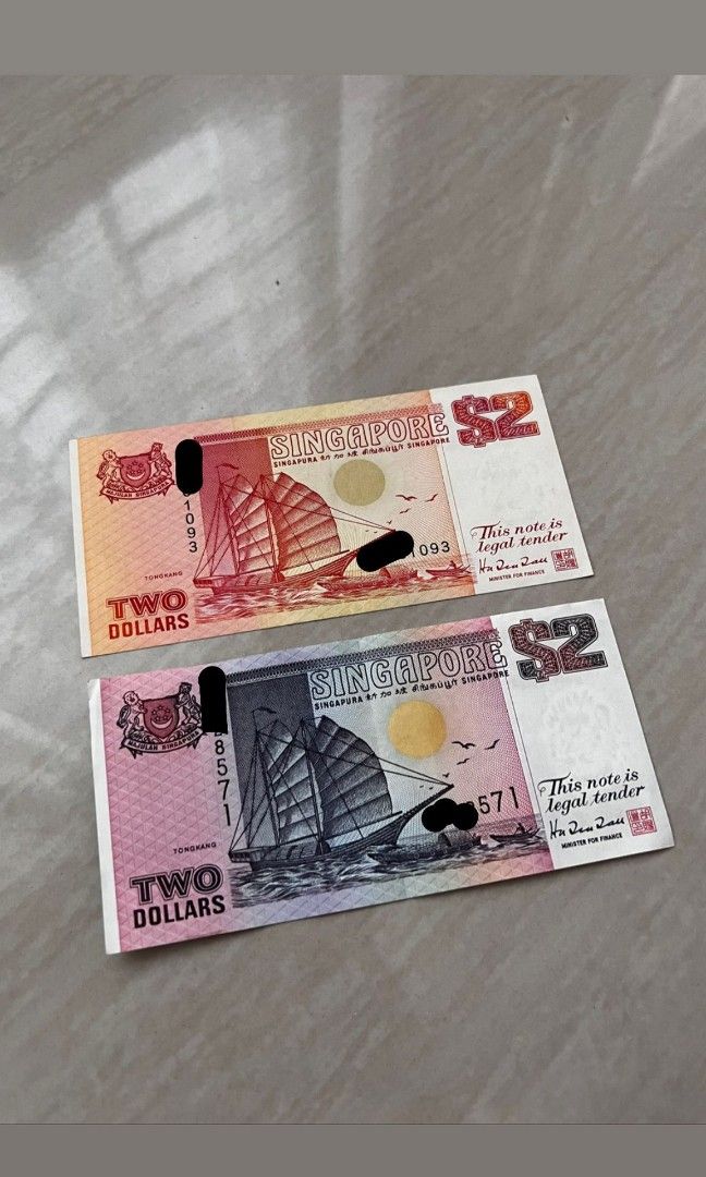 SGD 2 Notes, Hobbies & Toys, Memorabilia & Collectibles, Currency on ...