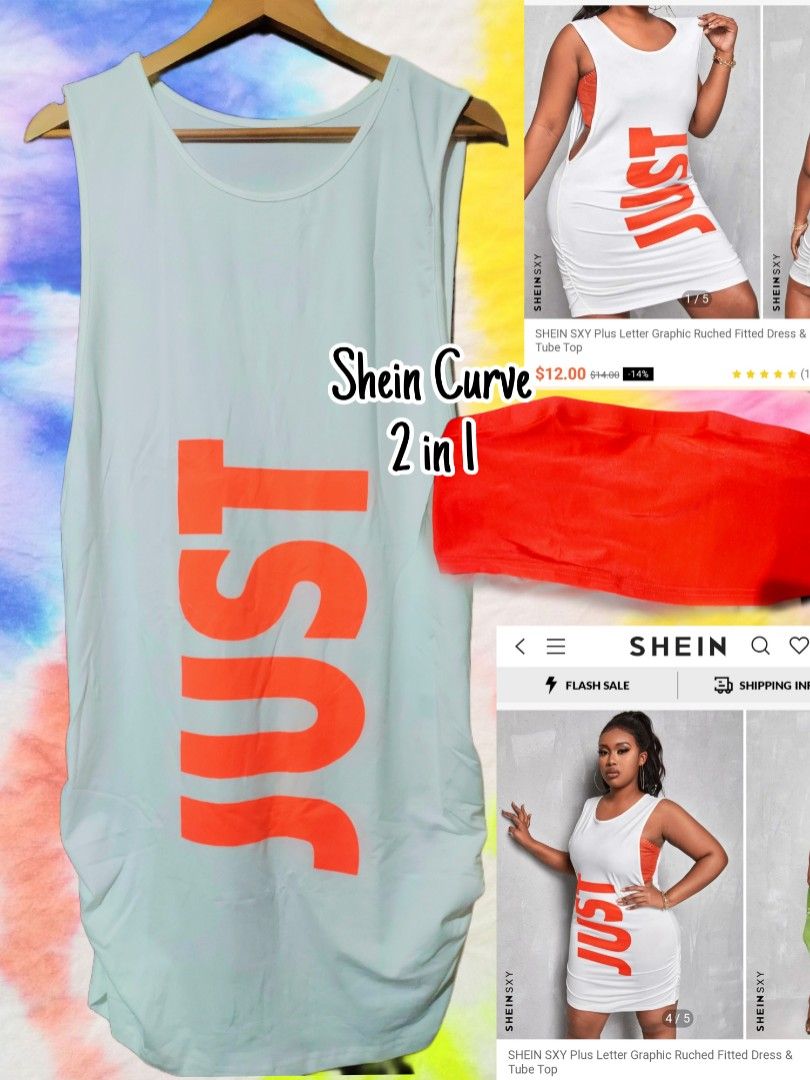 Shein Curve Plus size 2 in 1 Sando dress with tube for zumba/workout ...