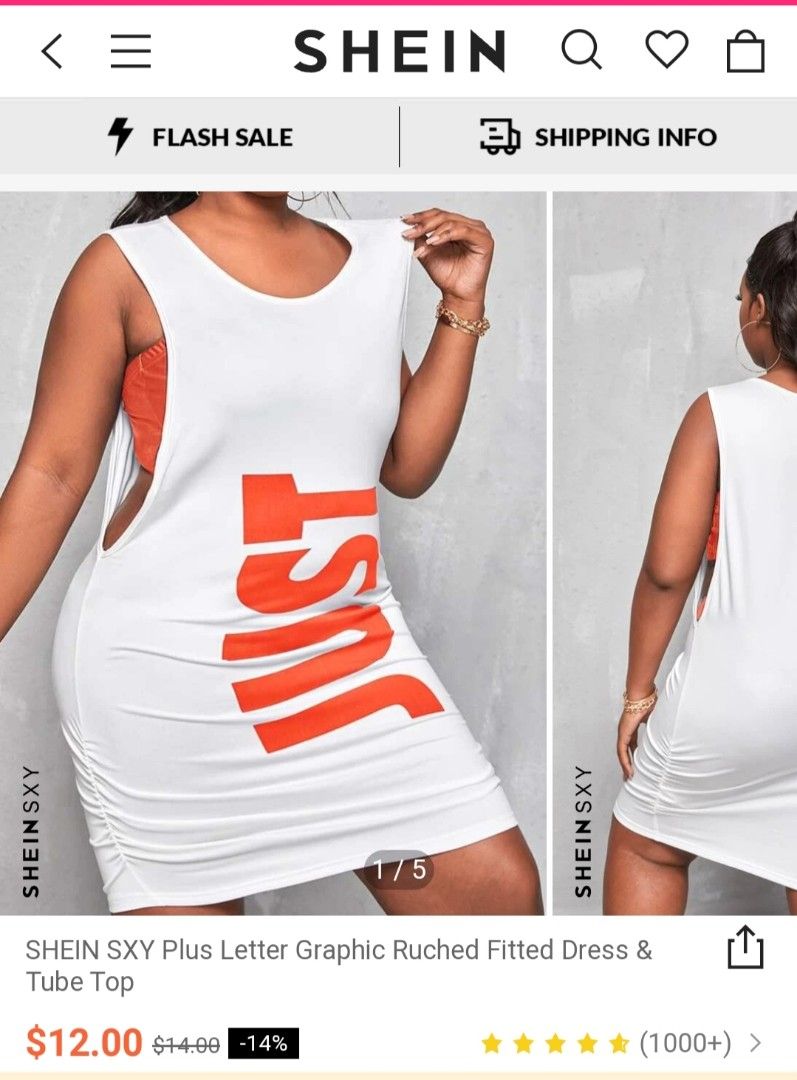 Shein Curve Plus size 2 in 1 Sando dress with tube for zumba/workout/beach/gym/swimming on Carousell