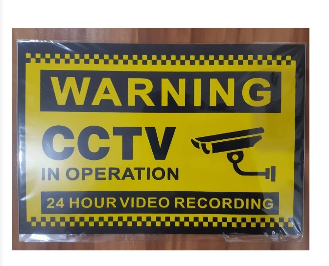 Signage Warning CCTV Surveillance Horizontal / Vertical Big Warning ...