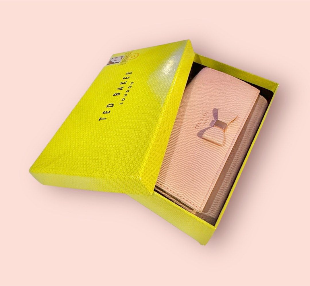 Ted Baker Pink Bow leather chained wallet with rose gold chain, Luxury ...