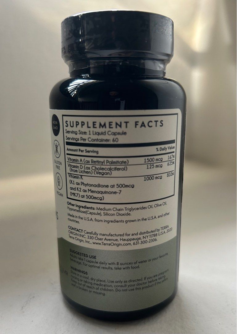 Terra Origin A-D-K Essential Vitamins, 60 liquid capsules, Health ...