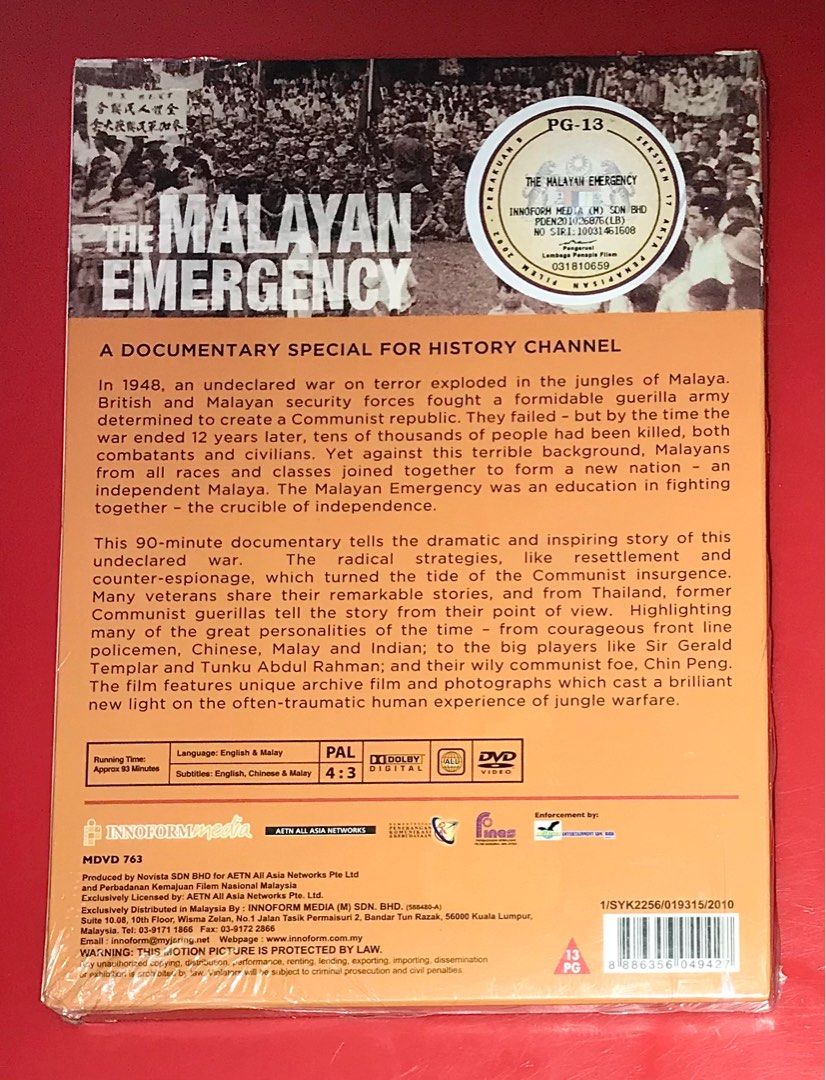 THE MALAYAN EMERGENCY DVD VIDEO, Hobbies & Toys, Music & Media, CDs ...