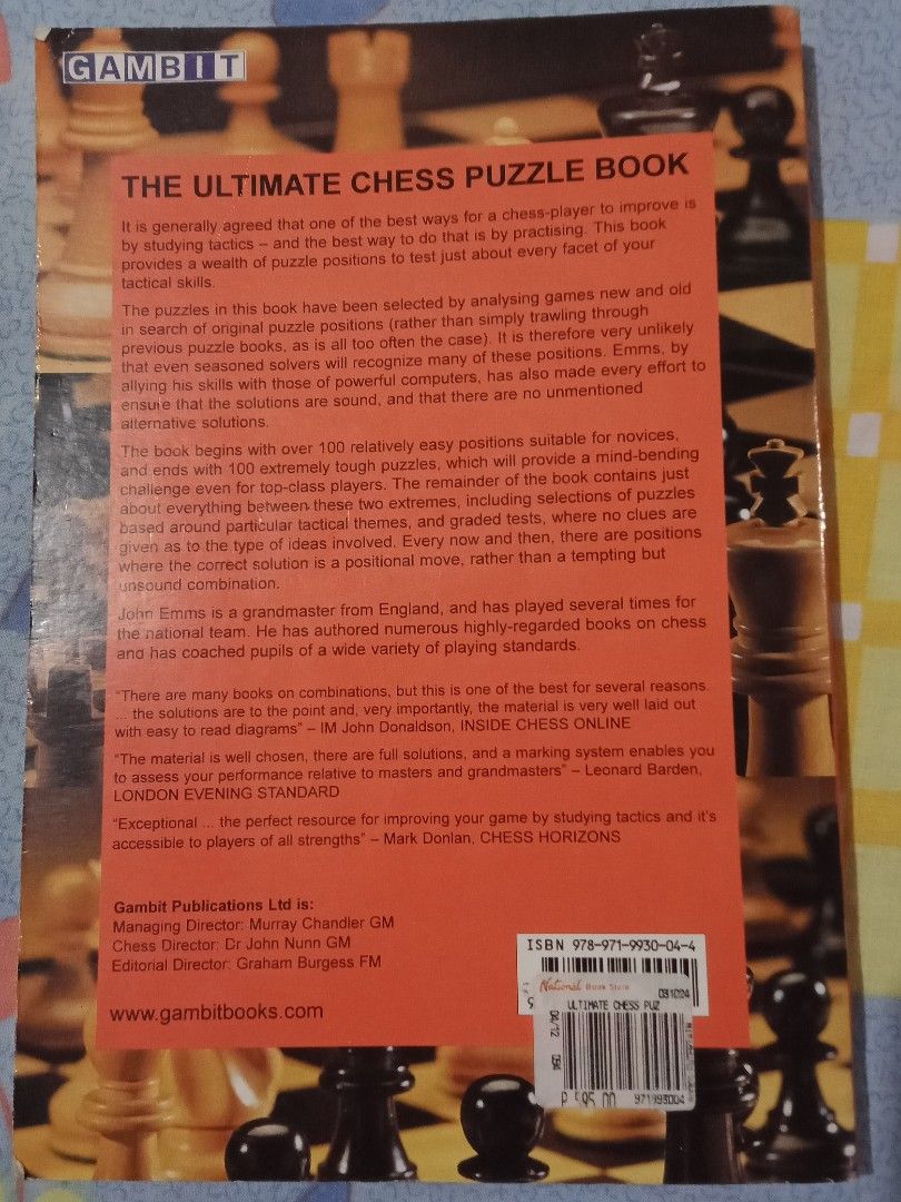 The Ultimate Chess Puzzle Book by GM John Emms, Hobbies & Toys, Books & Magazines, Textbooks on ...