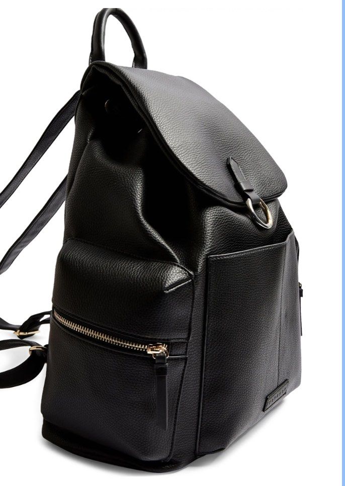 Topshop Betty Faux Leather Backpack (Black), Women's Fashion, Bags ...