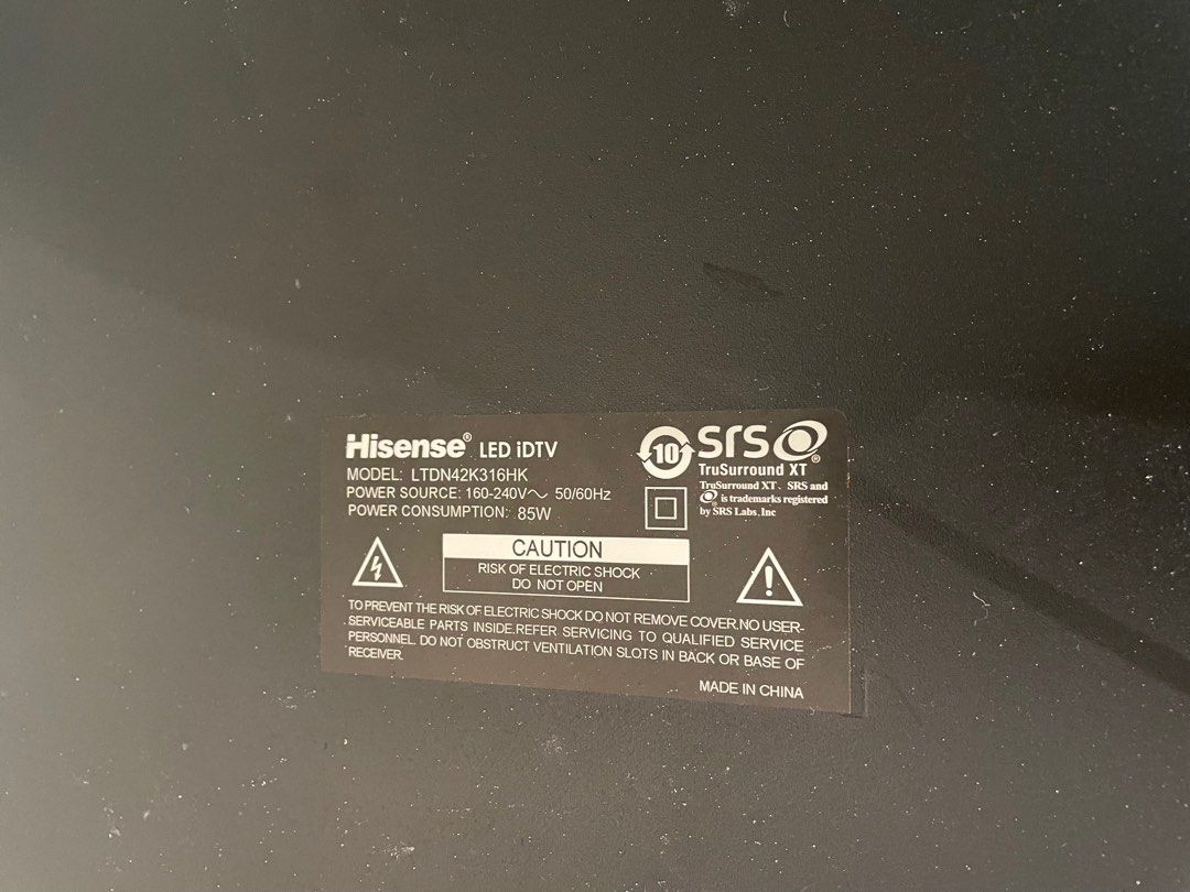 TV HISENSE 42 inches, 家庭電器, 電視 & 其他娛樂, 電視 - Carousell