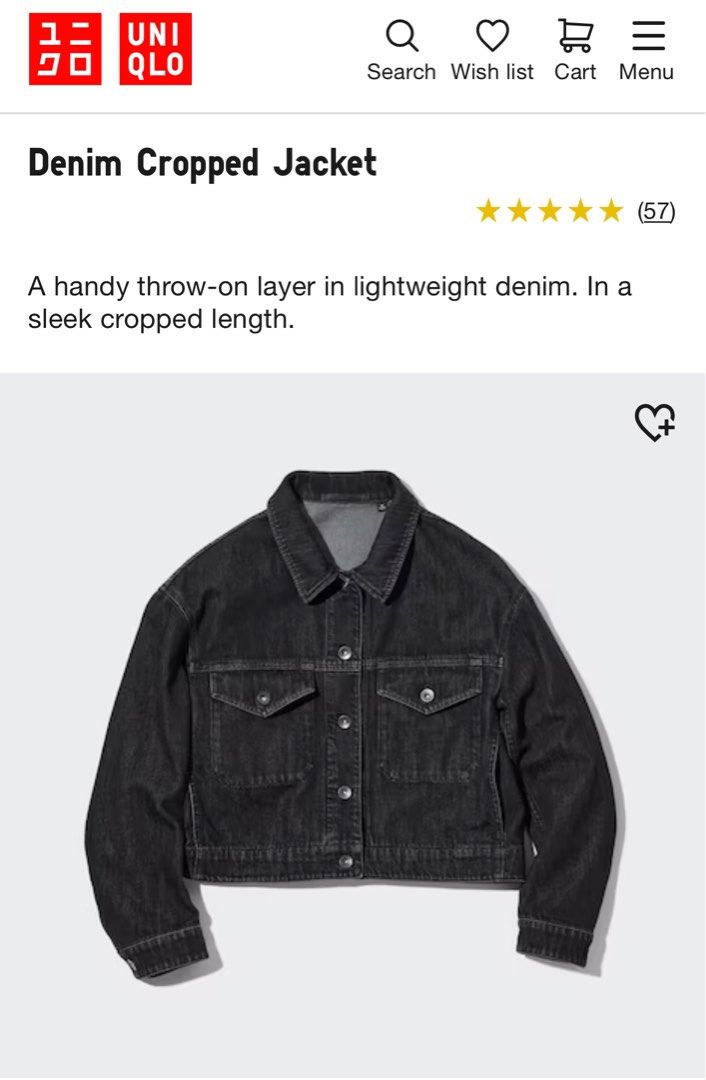 Uniqlo Denim Cropped Jacket, Women's Fashion, Coats, Jackets and ...