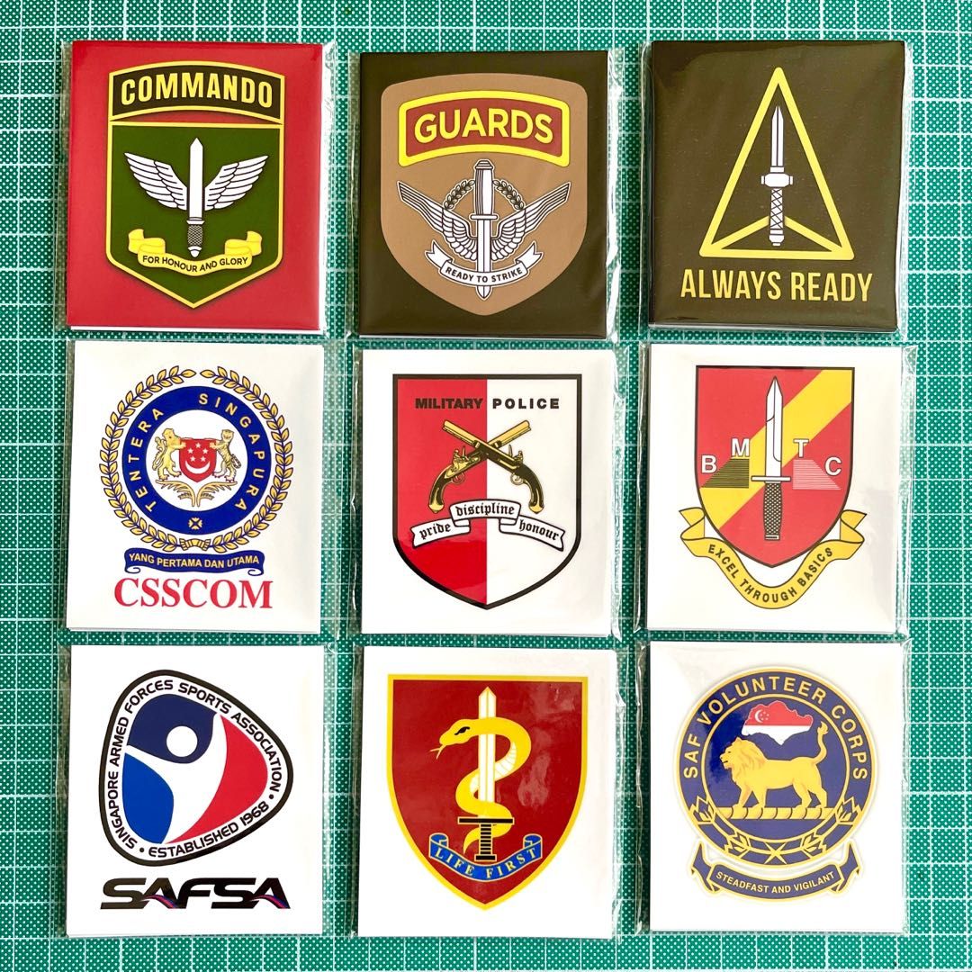 Waterproof Stickers of SAF / ARMY Formations / Units / Regiments / OCS ...
