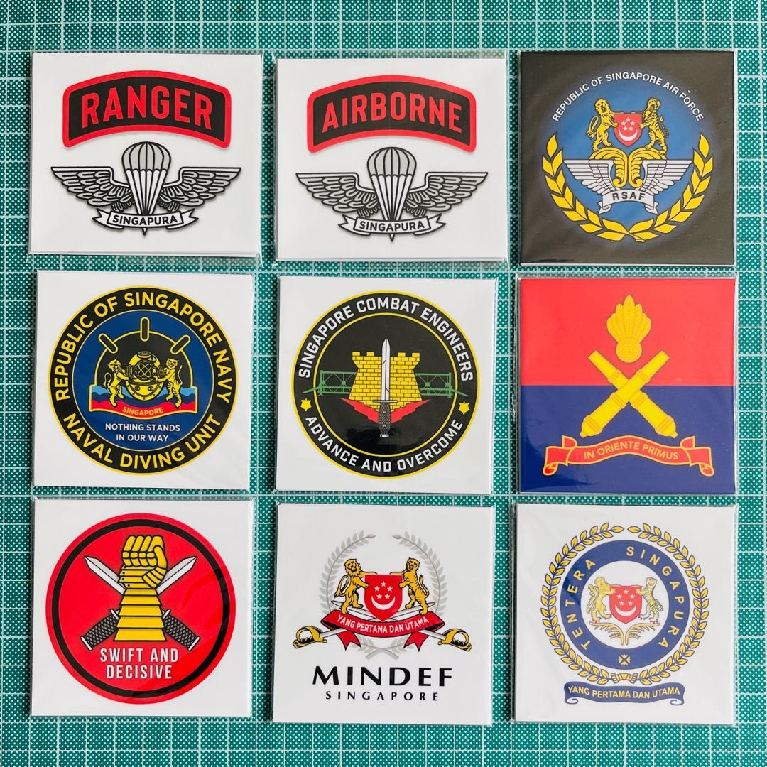 Waterproof Stickers of SAF / ARMY Formations / Units / Regiments / OCS ...
