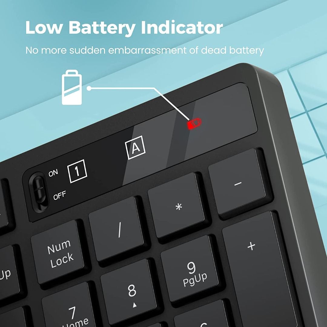 Wireless Keyboard And Mouse Combo Lovaky 2 4g Full Sized Ergonomic Keyboard Mouse 3 Dpi