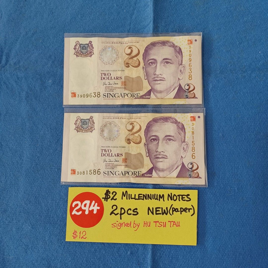 $2 MILLENNIUM NOTES. PAPER NOTES SIGNED BY HU TSU TAU., Hobbies & Toys ...