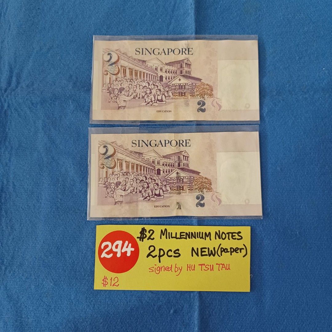 $2 MILLENNIUM NOTES. PAPER NOTES SIGNED BY HU TSU TAU., Hobbies & Toys ...
