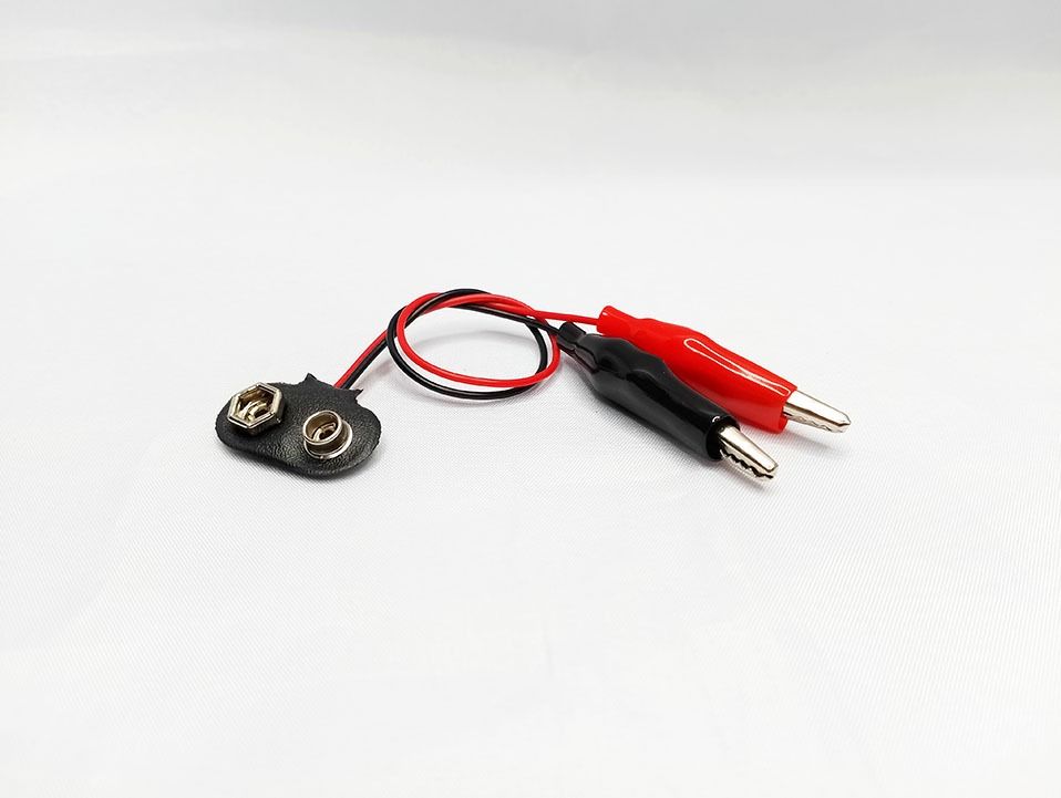 9V BATTERY SNAP CONNECTOR to ALLIGATOR CLIP 25mm, BEST FOR LED STRIP ...