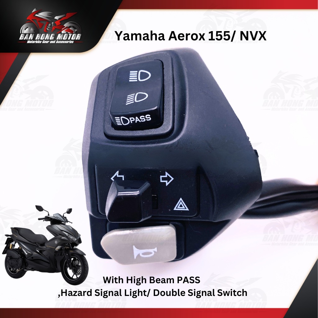 Aerox 155 /NVX Left side Handle Switch with High Beam PASS ,Hazard ...