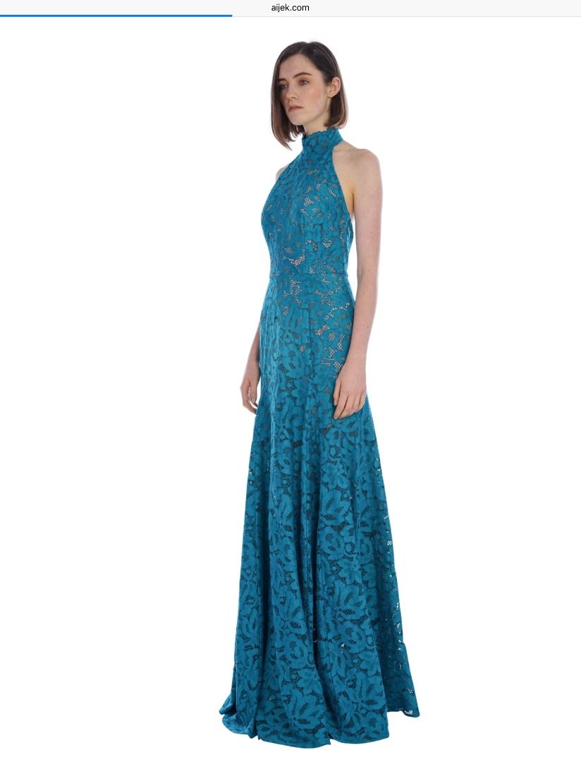 AIJEK Gallela Lace High Neck Maxi Dress, Women's Fashion, Dresses ...