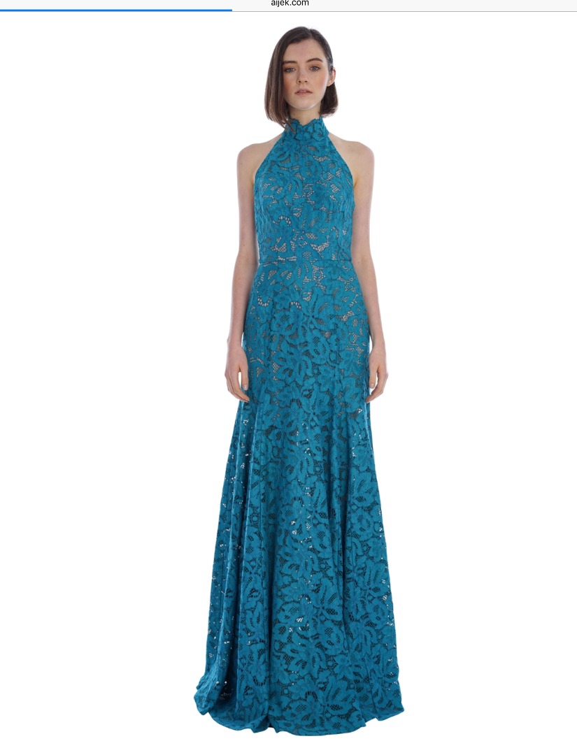 AIJEK Gallela Lace High Neck Maxi Dress, Women's Fashion, Dresses ...