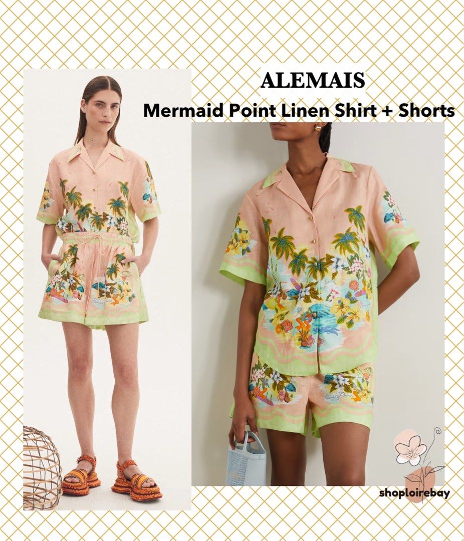 ALEMAIS mermaid point pink shirt shorts set, Women's Fashion, Dresses ...