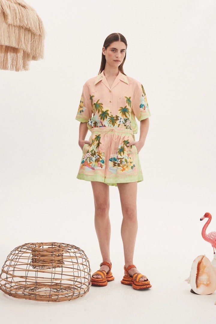 ALEMAIS mermaid point pink shirt shorts set, Women's Fashion, Dresses ...