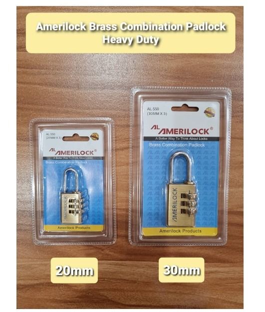 Amerilock Brass Combination Padlock for Luggage Lock Locker Lock Heavy ...