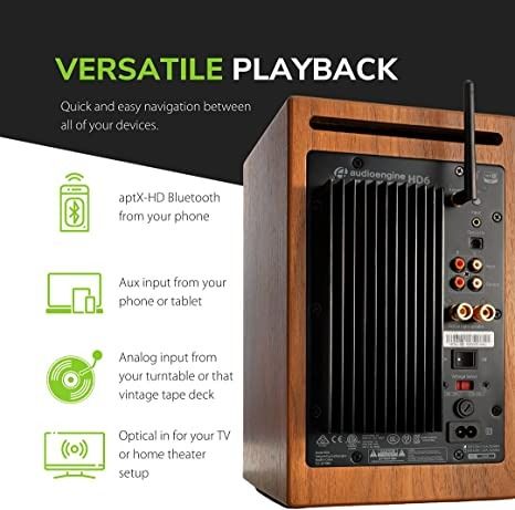 Audioengine HD6 Wireless Speaker | Desktop Monitor Speakers | Home ...