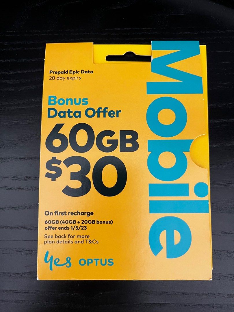 Australian SIM card OPTUS 60GB, Mobile Phones & Gadgets, Mobile ...
