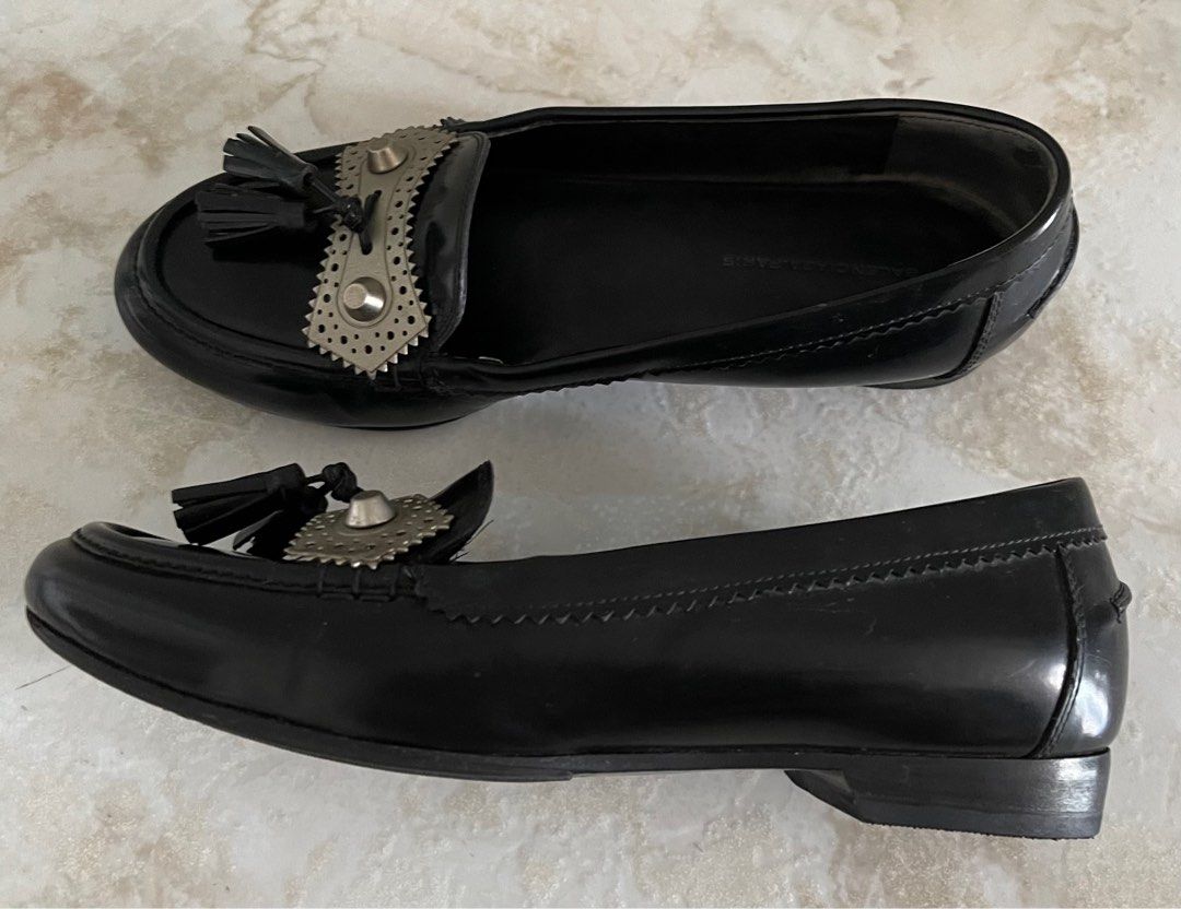 Balenciaga Metallic Stud Tassel Loafer, Women's Fashion, Footwear, Loafers on Carousell
