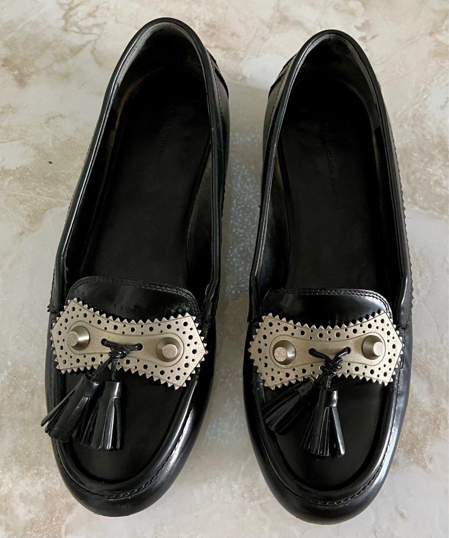 Balenciaga Metallic Stud Tassel Loafer, Women's Fashion, Footwear, Loafers on Carousell