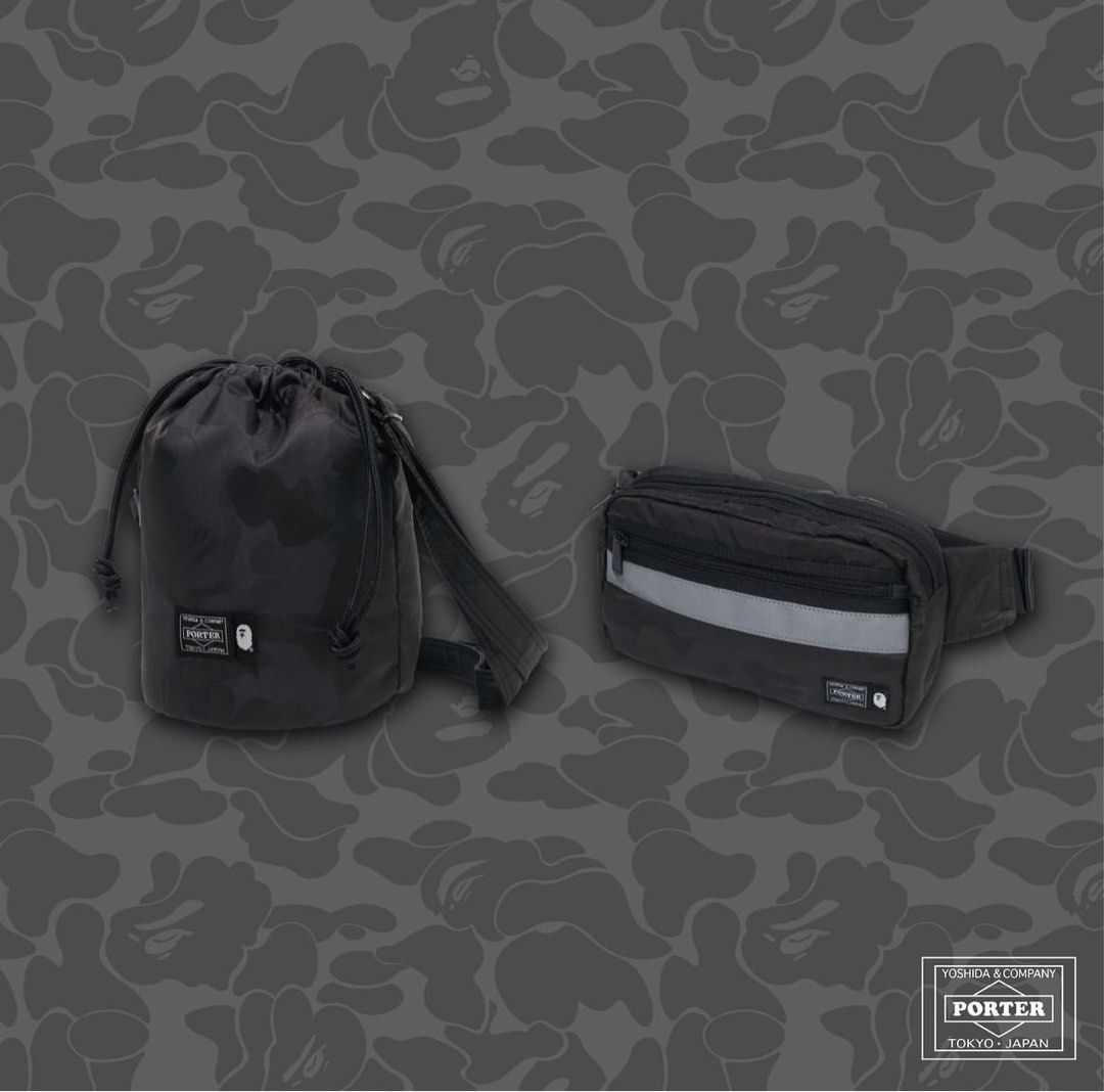 BAPE x Porter Waist Bag / Drawstring Bag, Men's Fashion, Bags, Belt ...