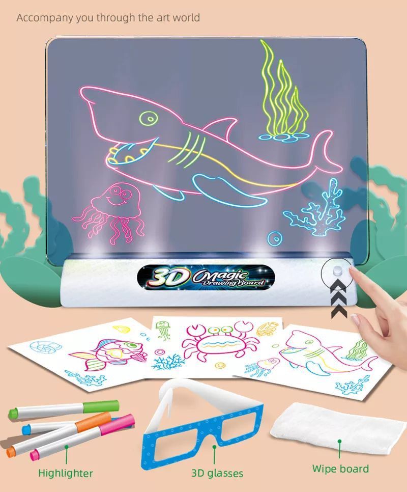 Buku gambar ajaib magic drawing board 3D, Toys & Collectibles, Mainan ...