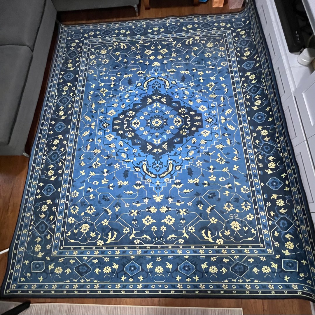 Large Blue Carpet 3m x 2.5m, Furniture & Home Living, Home Decor ...