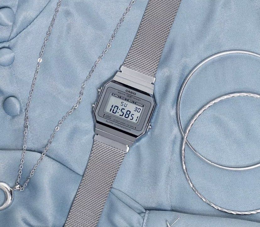 Casio Vintage A700WM-7A Slim Case Digital Quartz A700WM-7ADF Silver ...