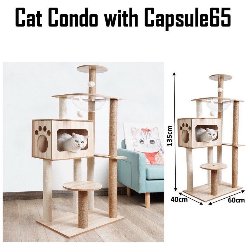 CAT CONDO / CAT STAND WITH BED & CAPSULE, Pet Supplies, Homes & Other ...