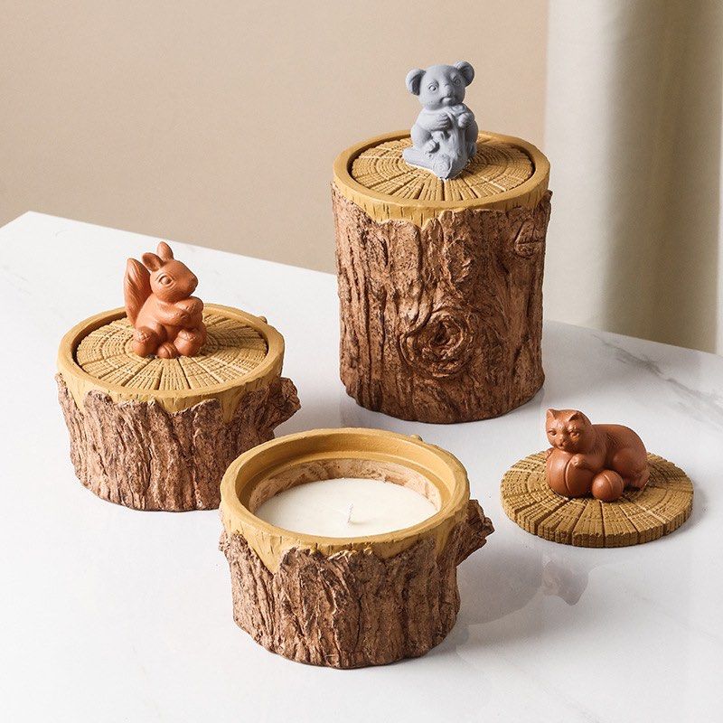 Ceramic tree trunk for display, candle and ashtray, Furniture & Home ...