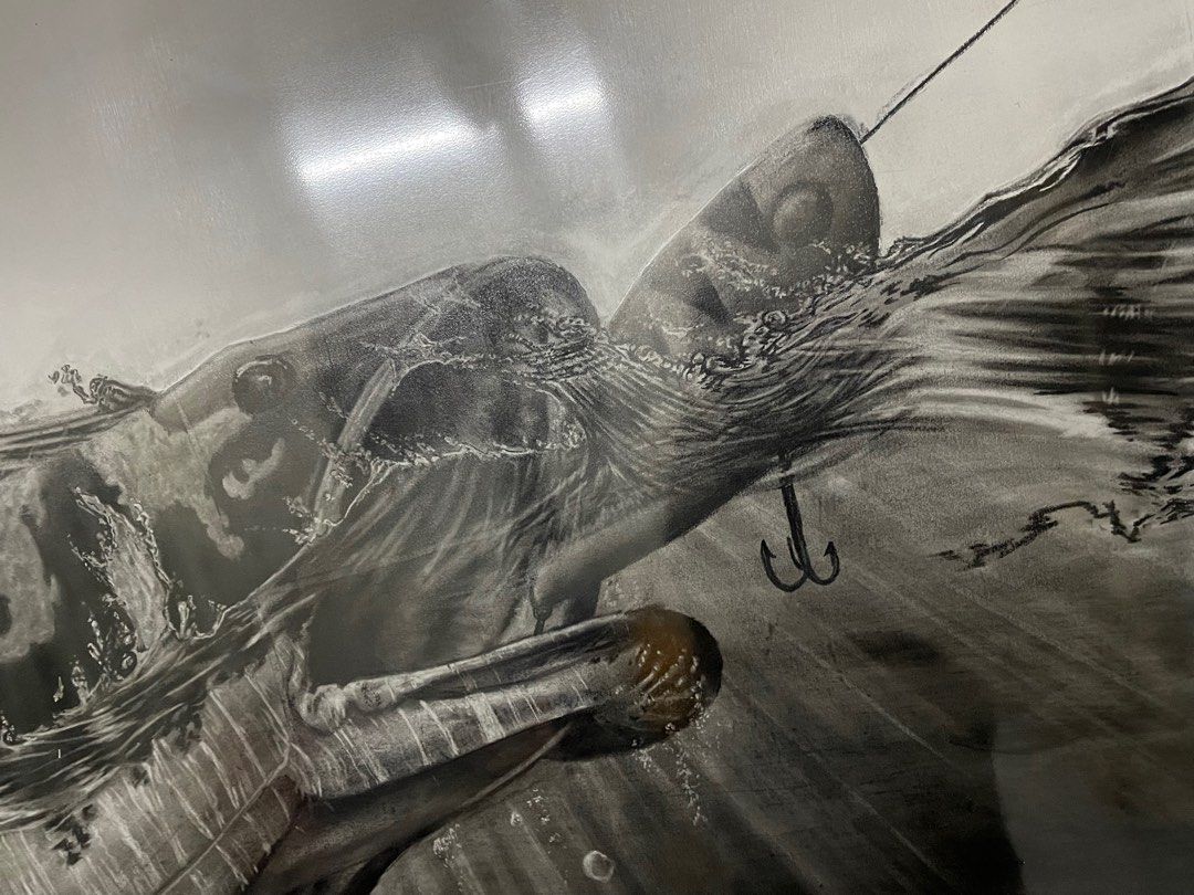 Charcoal Drawing Of Toman Fish, Luxury, Accessories on Carousell