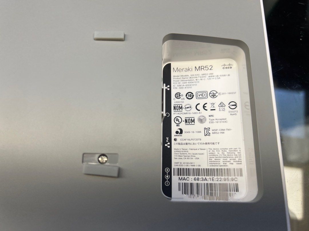 Cisco Meraki MR52 Wireless Access Point, 電腦＆科技, 電腦周邊及配件, Wifi及上網相關產品 ...