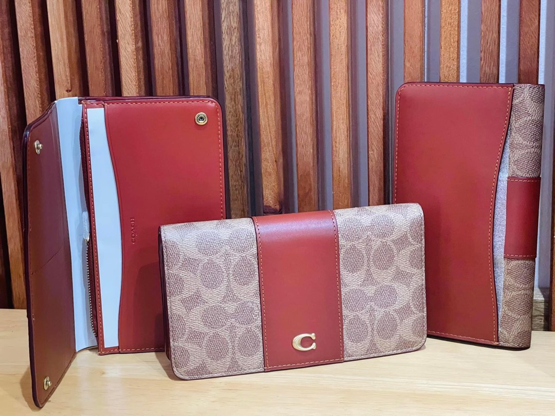 Coach Slim Wallet In Signature Canvas in Tan Rust (C5862), Luxury, Bags ...