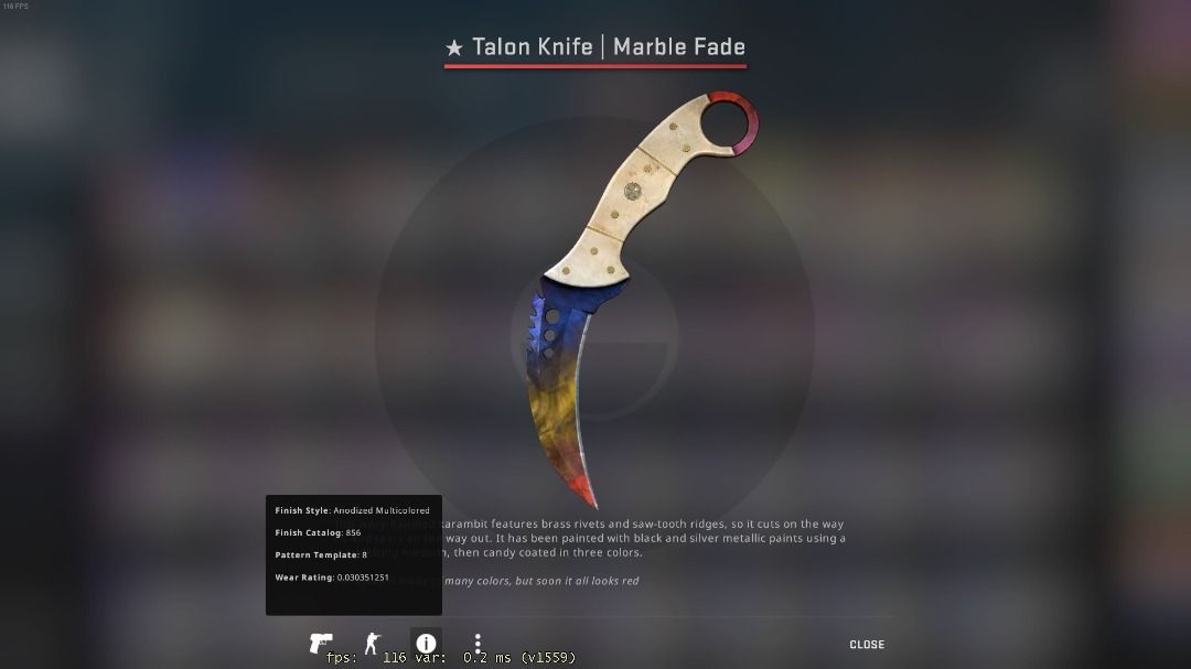 Csgo talon knife marble fade fn, Video Gaming, Gaming Accessories, In ...