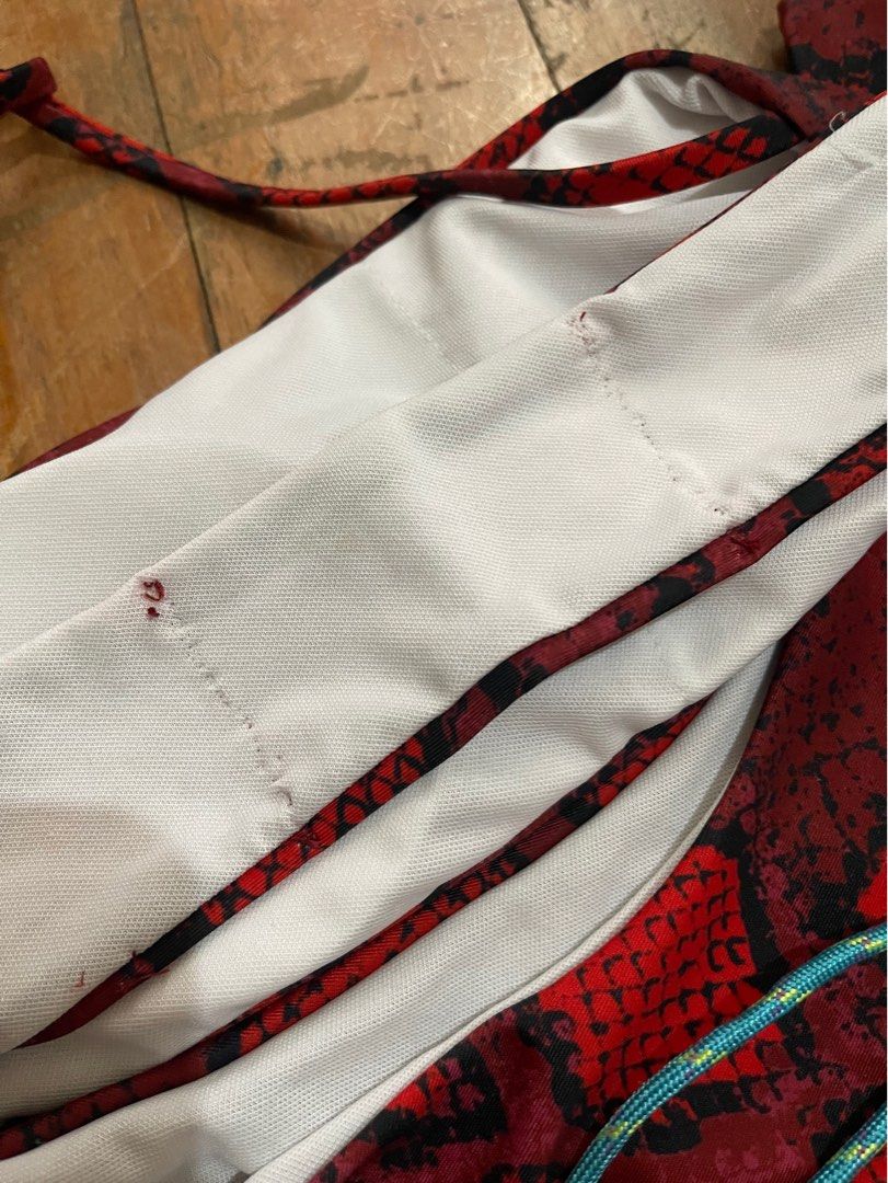 Dark red snakeskin bikini set / swimwear swimsuit, Women's Fashion ...