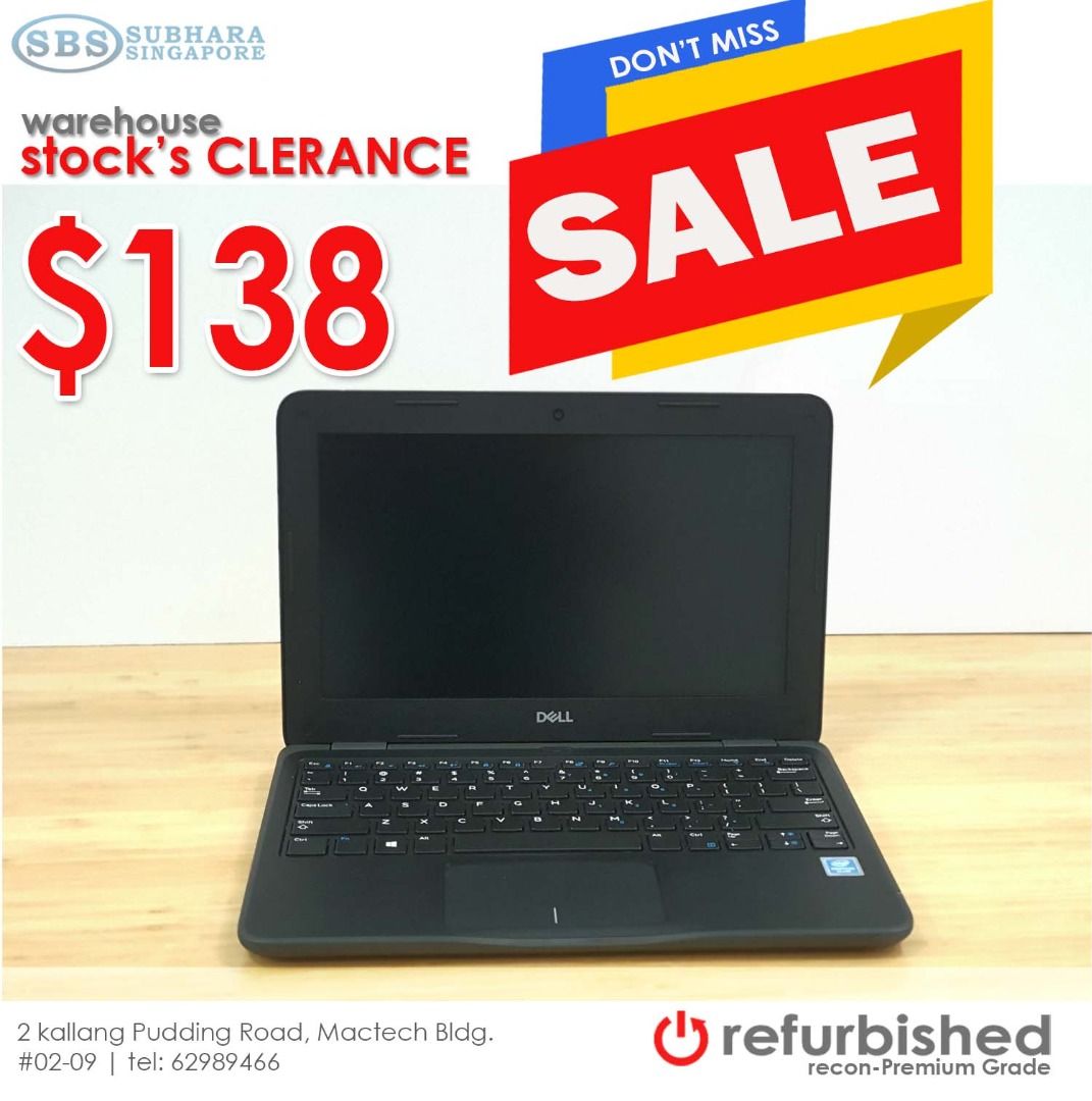 Dell Latitude 3190 11.6" HD Computer Laptop - Intel Pentium / 4GB Ram ...