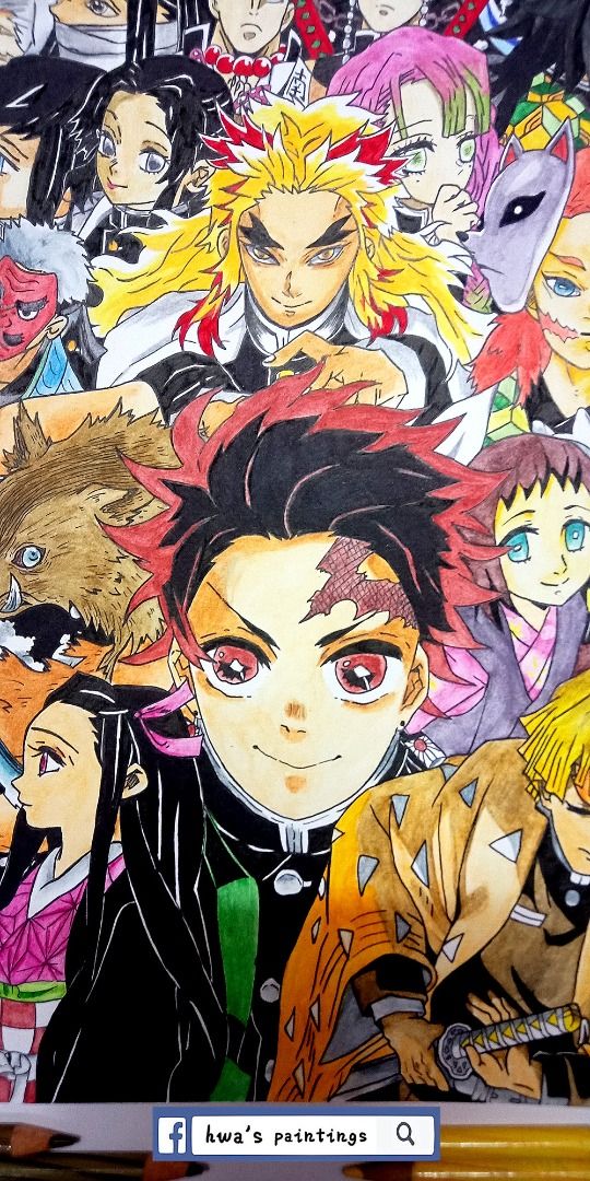 Demon Slayer Artwork ( A4 Size ), Hobbies & Toys, Stationery & Craft ...