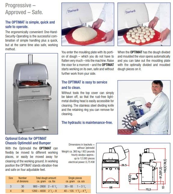 Eberhardt Bun Divider and Rounder Optimat s Fully Automatic, TV & Home ...